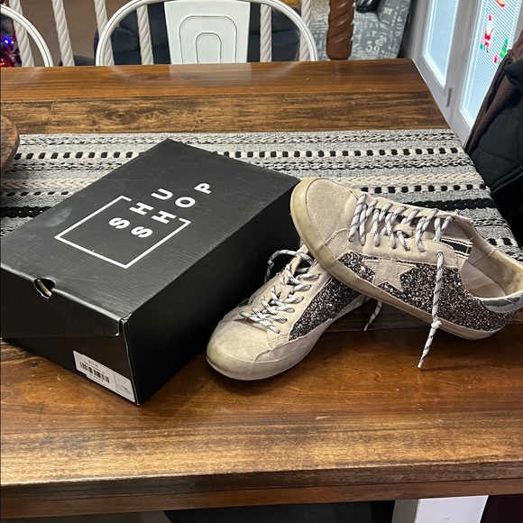 ShuShop | Shoes | Shu Shop Star Chic Beige Glitter Sneakers | Poshmark